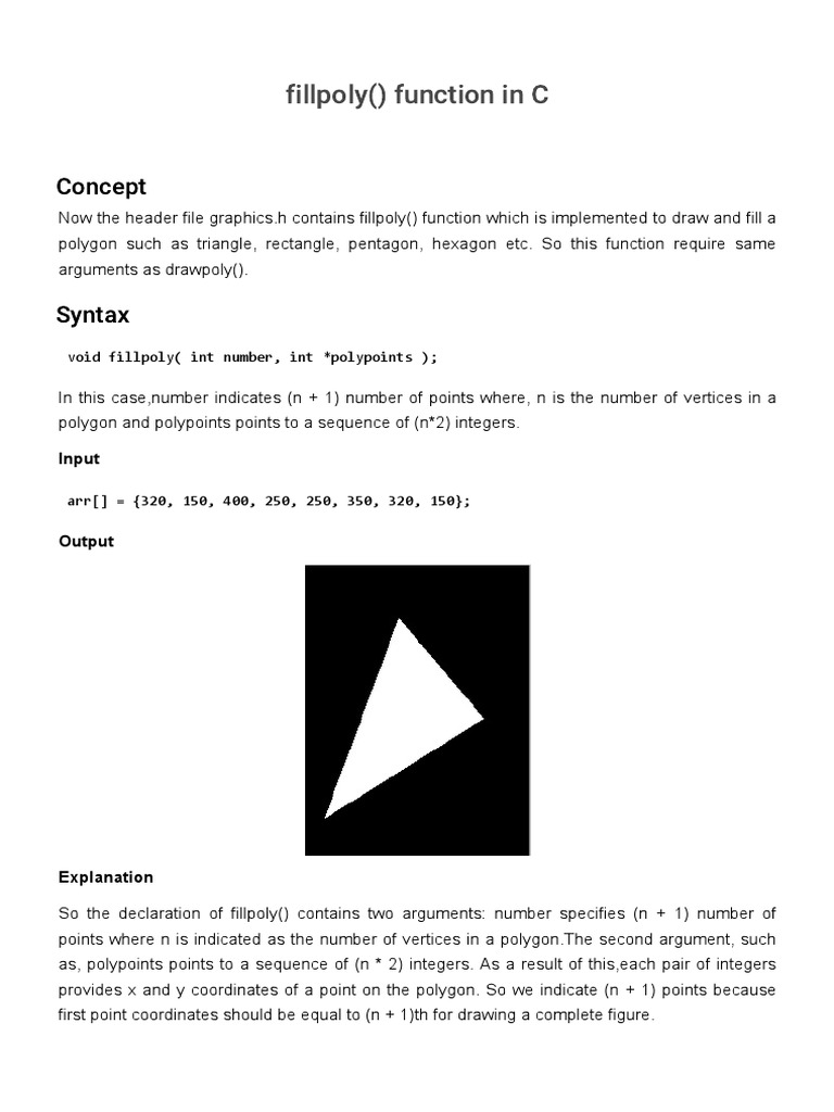 Fillpoly Function in C | PDF