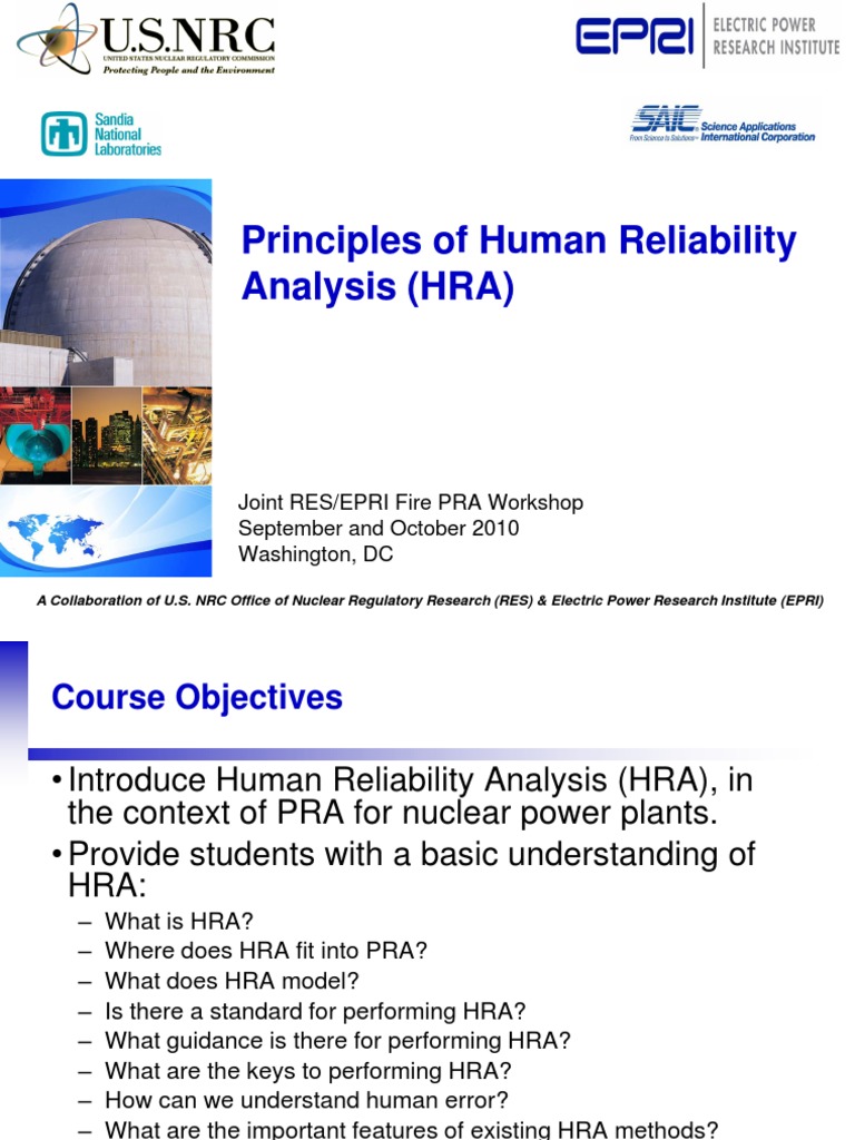 HRA Human Reliability Analysis | PDF | Nuclear Regulatory Commission ...