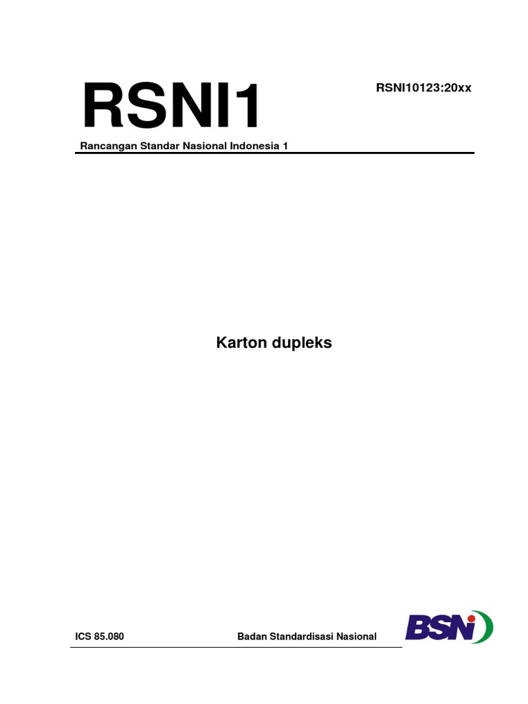 RSNI1 Karton Dupleks | PDF