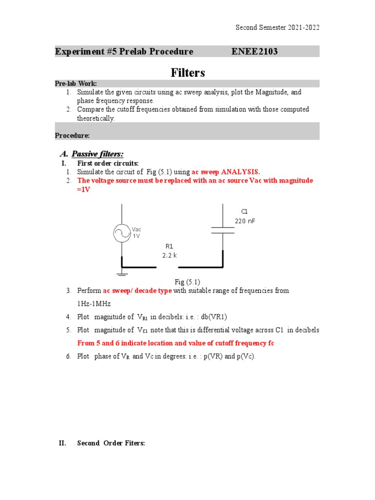 Prelab Exp5 2103 | PDF | Decibel | Alternating Current