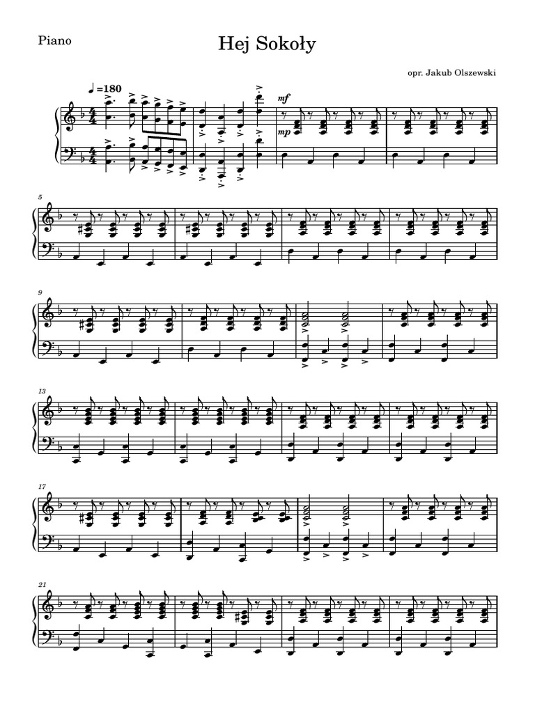 Hej sokoły-Piano | PDF
