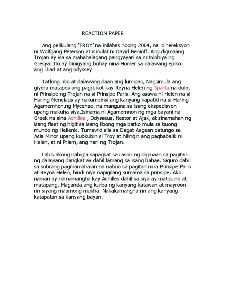 Reaction Paper | PDF