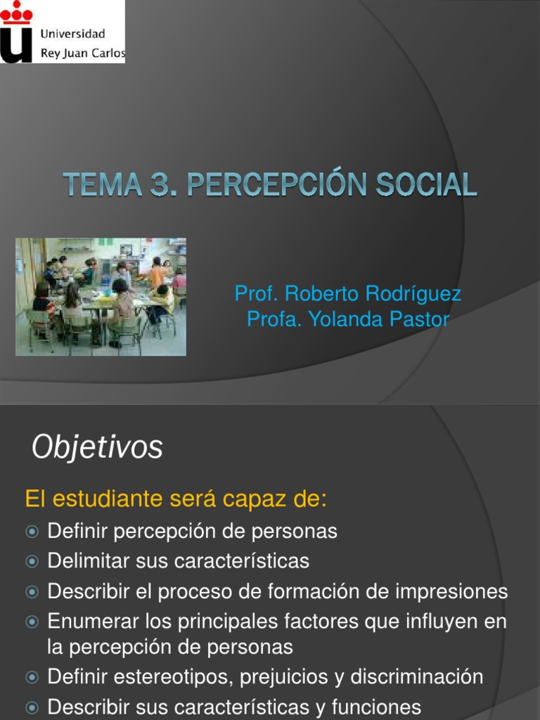 Tema 3. Percepción Social PSE | PDF | Estereotipos | Percepción