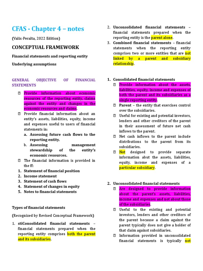 Conceptual Framework And Accounting Standards Chapter 4 Notes Pdf