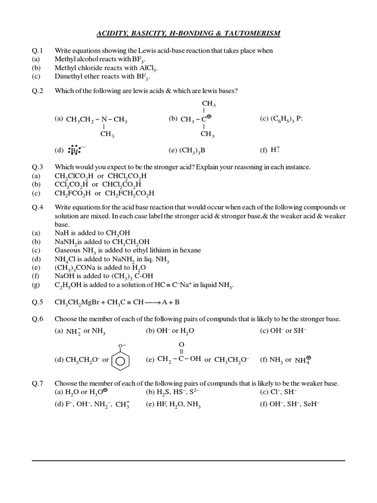 Understanding Acidity and Basicity | PDF | Methyl Group | Ether