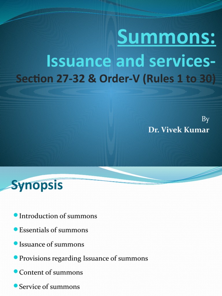 Summons CPC | PDF | Summons | Lawsuit