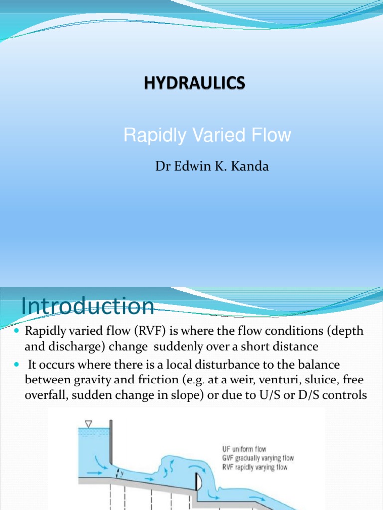 Rapidly Varied Flow: DR Edwin K. Kanda | PDF | Physics | Physical Sciences