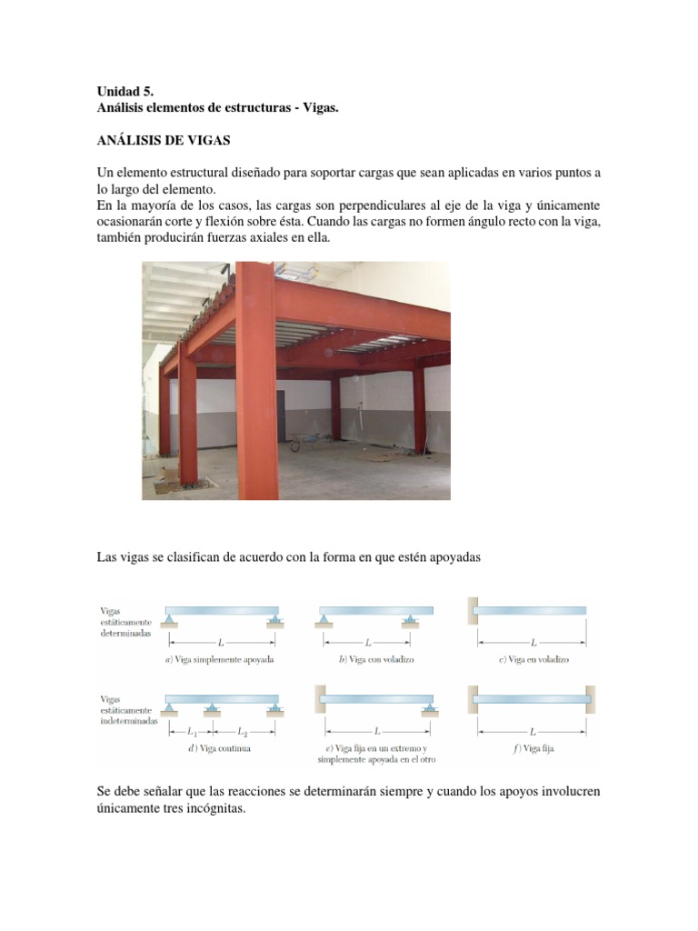 Unidad 5. Analisis Elementos de Estructuras - Vigas. | PDF | Viga ...