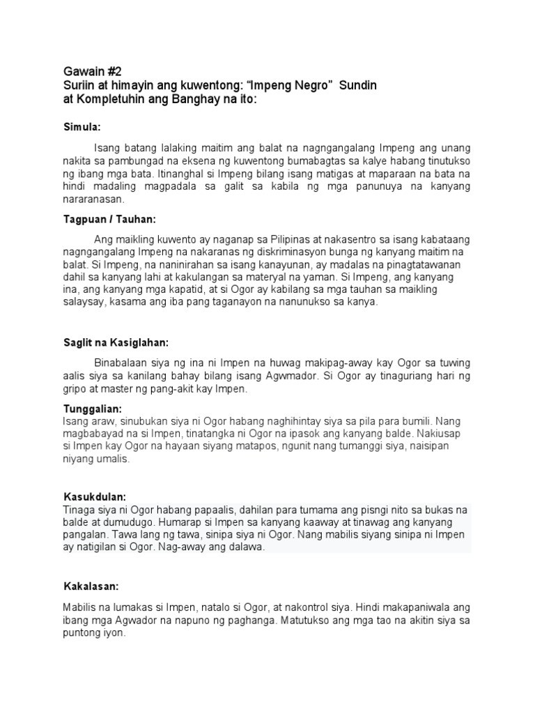 Banghay NG Impeng Negro | PDF