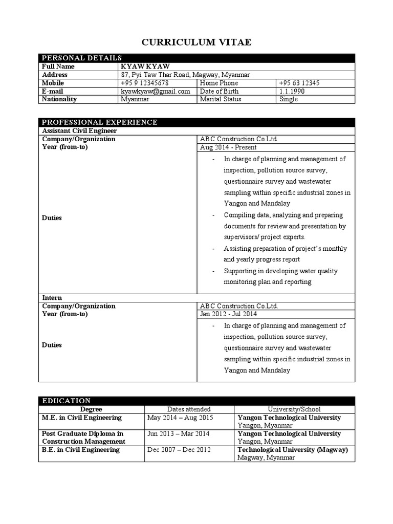 Good CV Format | PDF