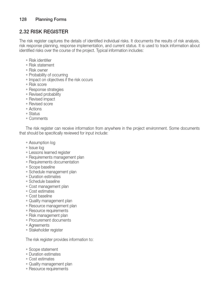 Risk Register Pdf Risk Risk Management