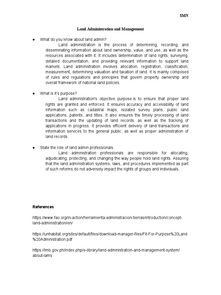 Land Administration | PDF