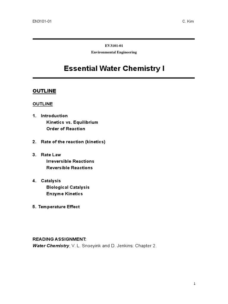 Esssential Water Chemistry I-2 | PDF | Reaction Rate | Chemical Kinetics