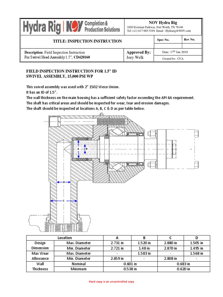 Swivel Assembly Inspection Guide | PDF