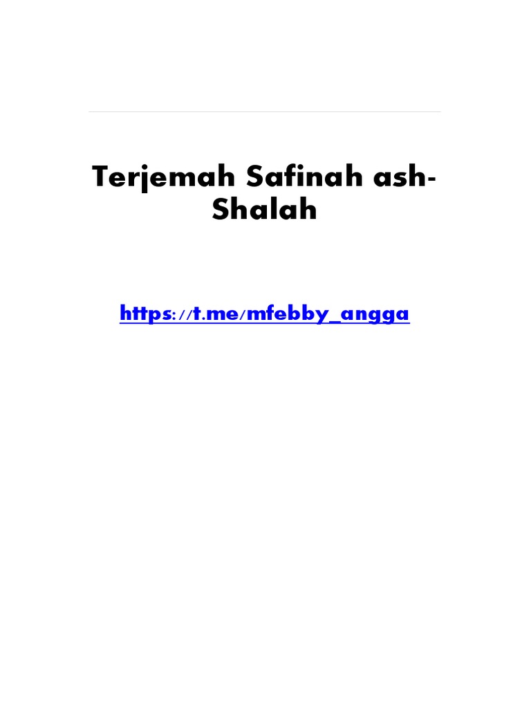 Safinah Shalat | PDF