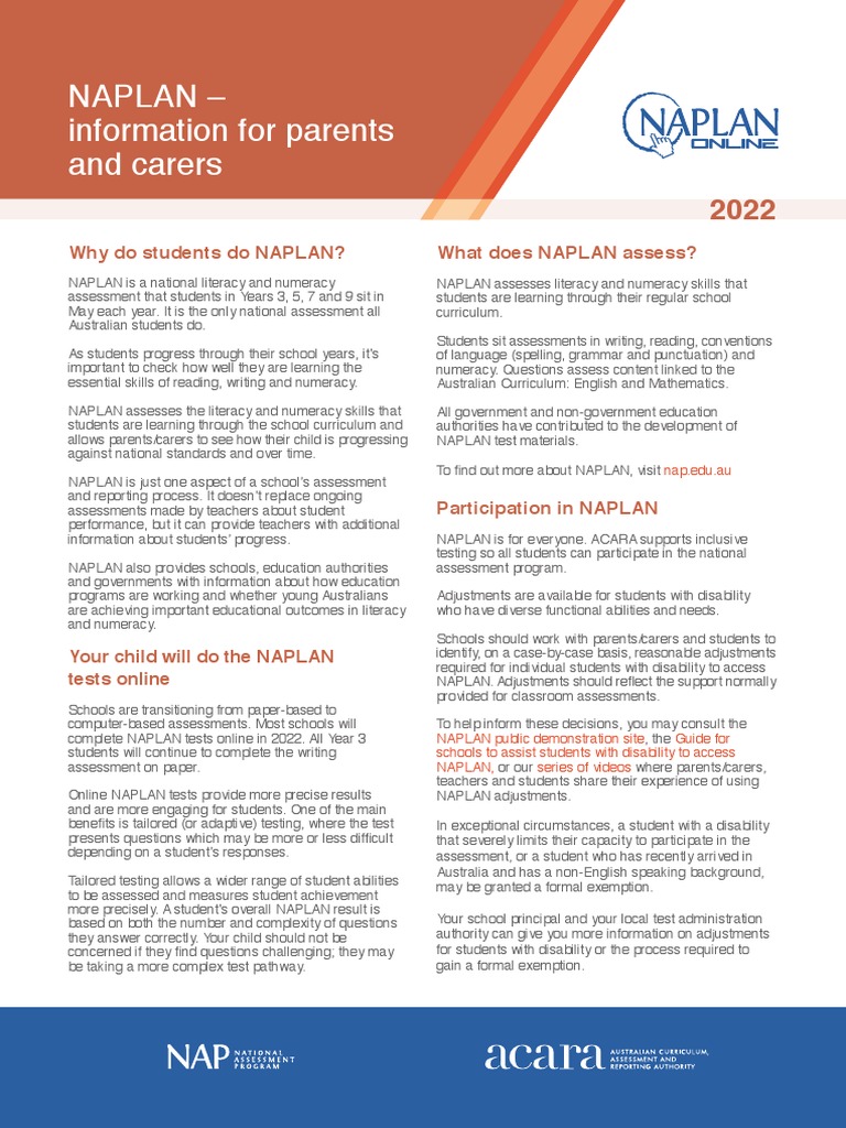 NAPLAN Info Brochure | PDF | Educational Assessment | Cognitive Science