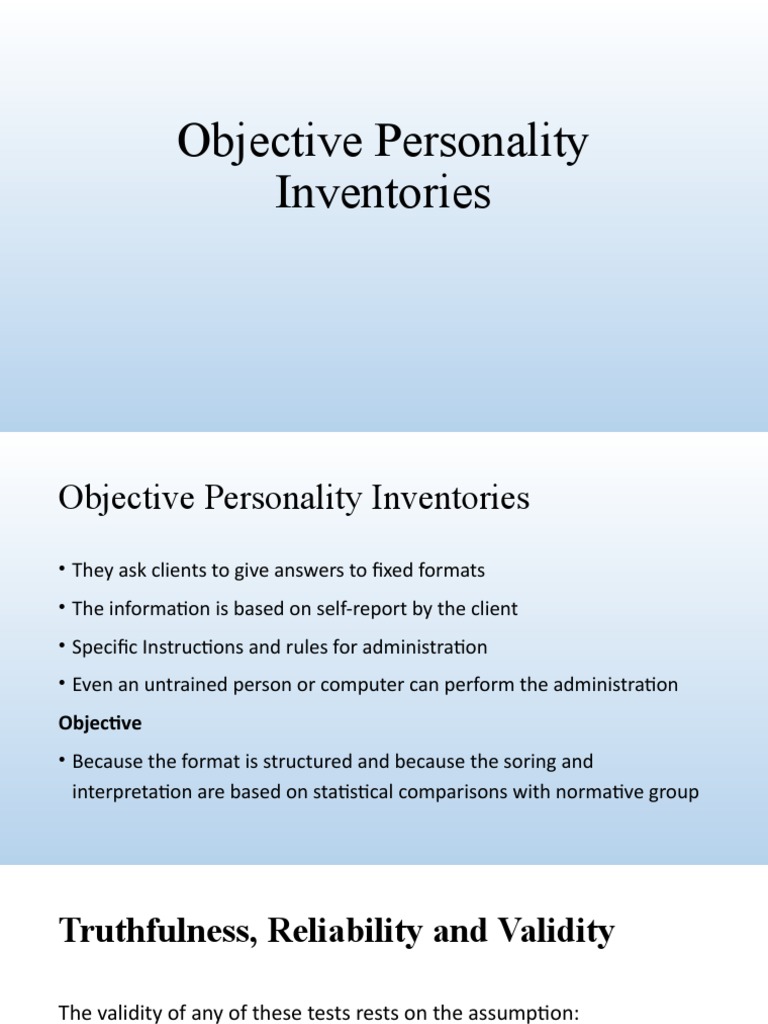Personality Test Overview | PDF | Self Esteem | Psychology