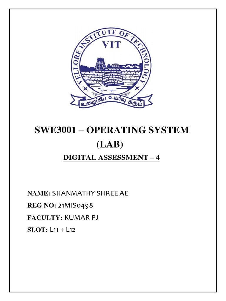 Swe3001-Da 4 | PDF | Systems Engineering | Operating System Technology