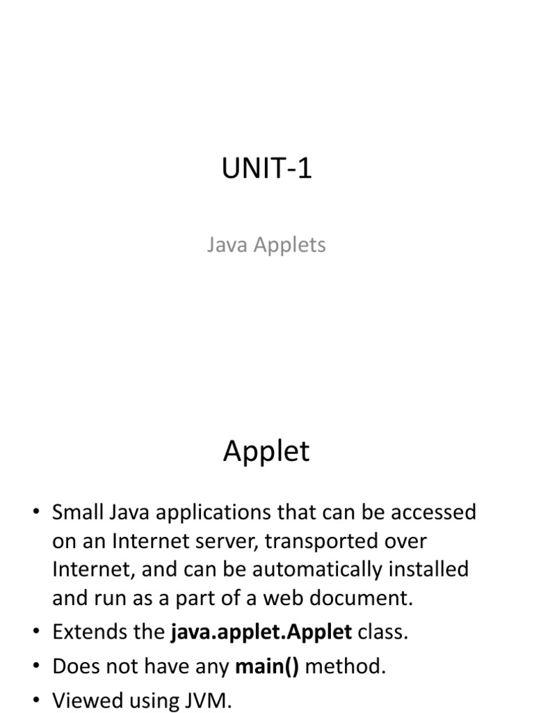 Unit 1 | PDF | Java (Software Platform) | World Wide Web