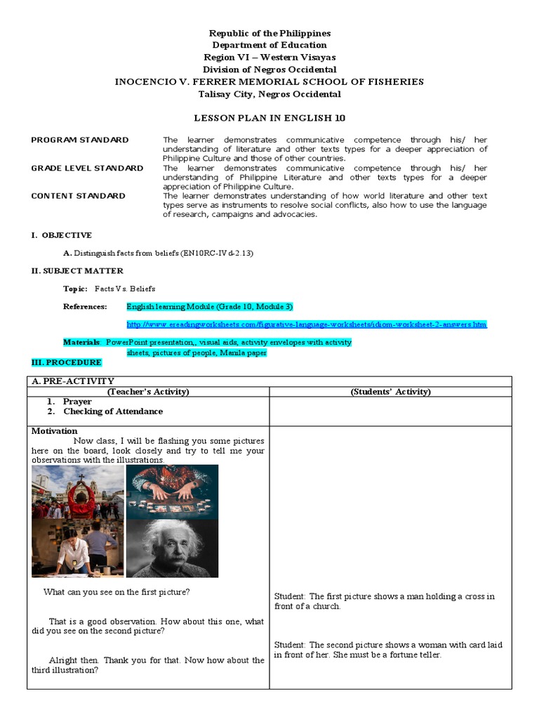 Sample Lesson Plan | PDF | Idiom | Snake