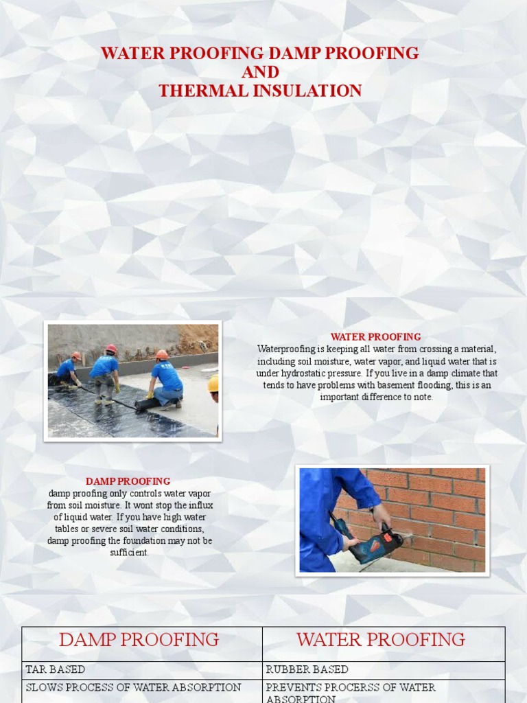 Water Proofing Damp Proofing AND Thermal Insulation | PDF | Polystyrene ...