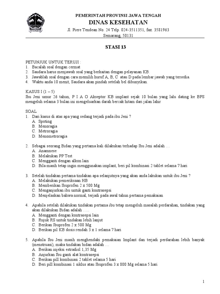 D - Soal Stasi 13 | PDF | Kesehatan Holistik