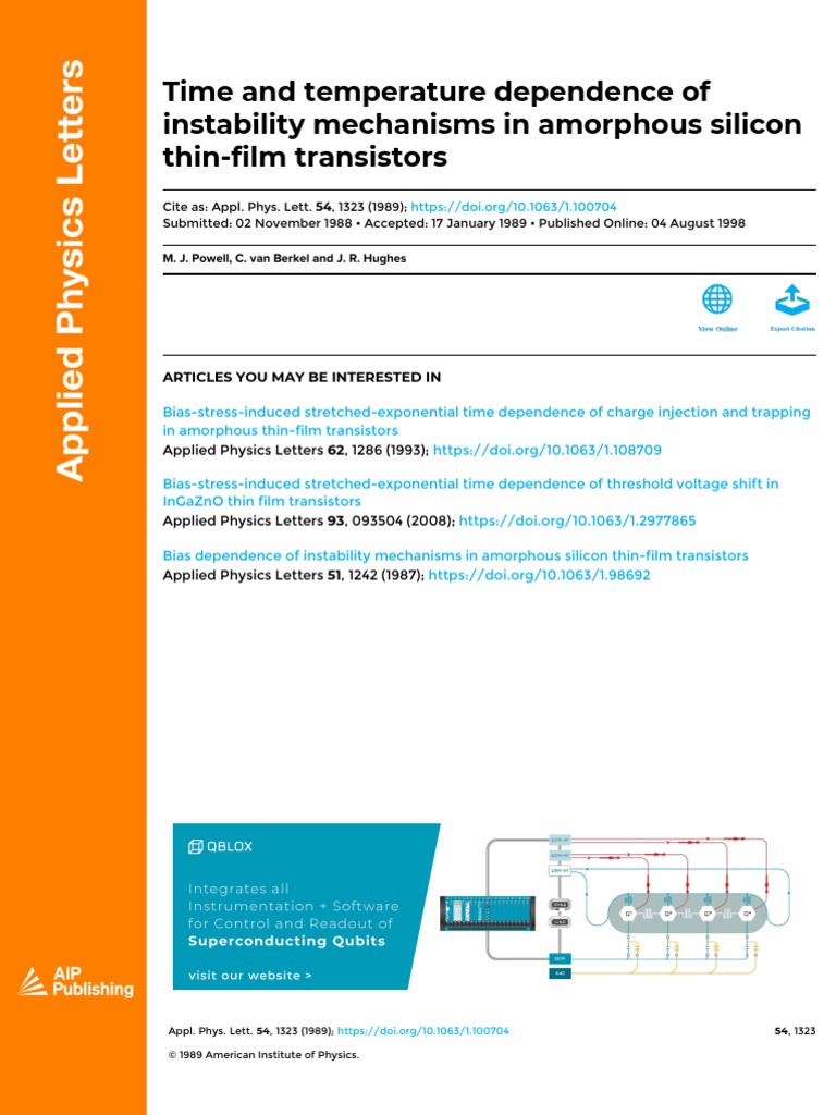 Time and Temperature Dependence of Instability Mechanisms in Amorphous ...