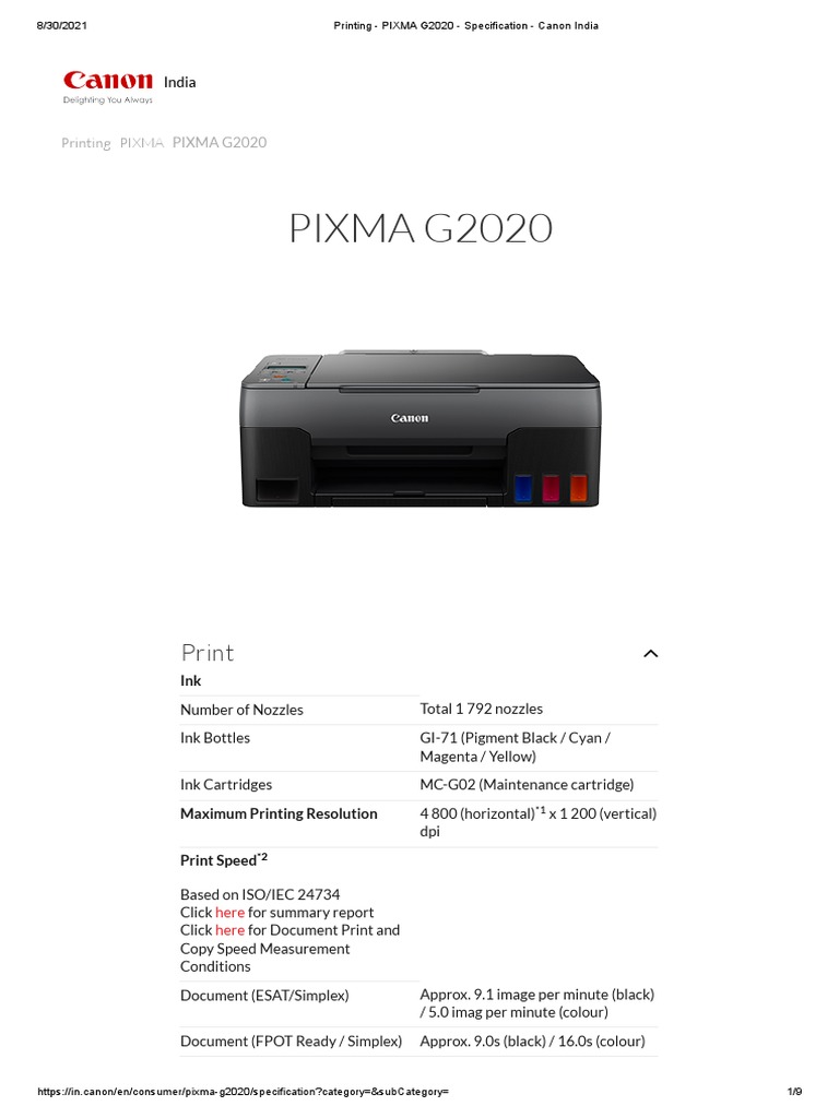 Canon G2020 | Download Free PDF | Printer (Computing) | Image Scanner