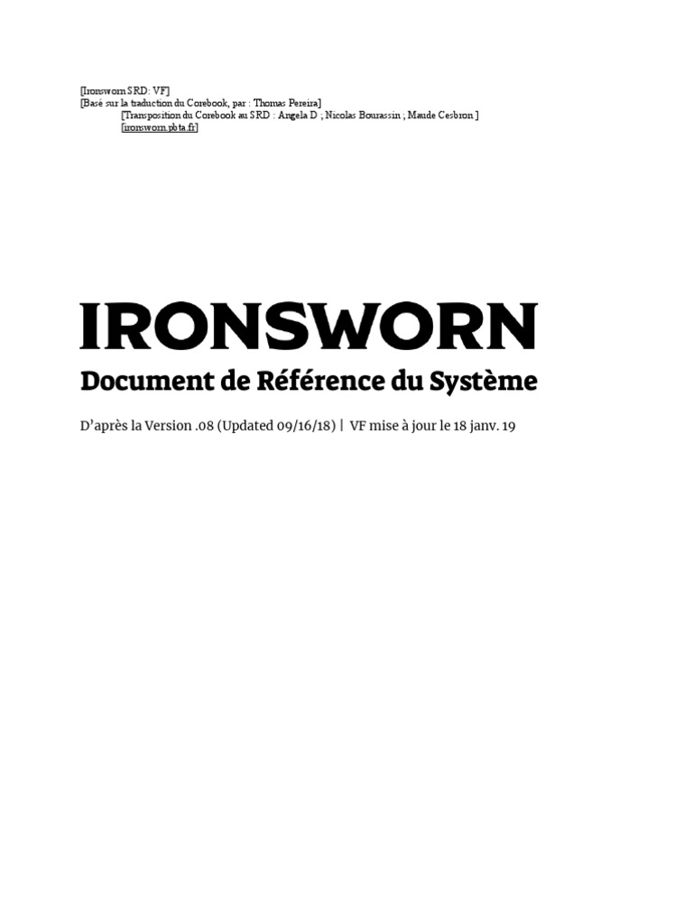 Ironsworn SRD VF | PDF