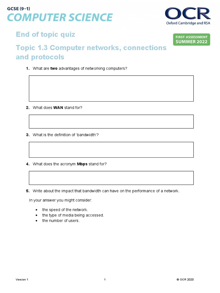 592856-1.3-computer-networks-connections-and-protocols-end-of-topic-quiz | PDF | Computer ...
