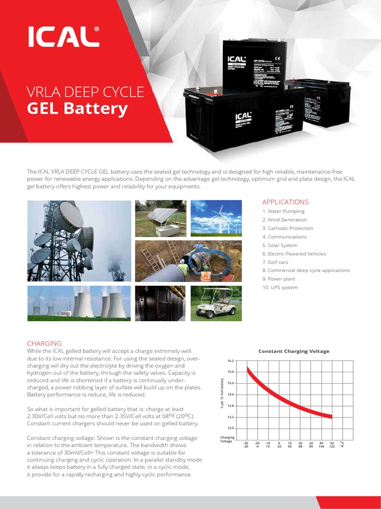 VRLA Deep Cycle Gel Battery Guide | PDF | Galvanic Cells | Electricity