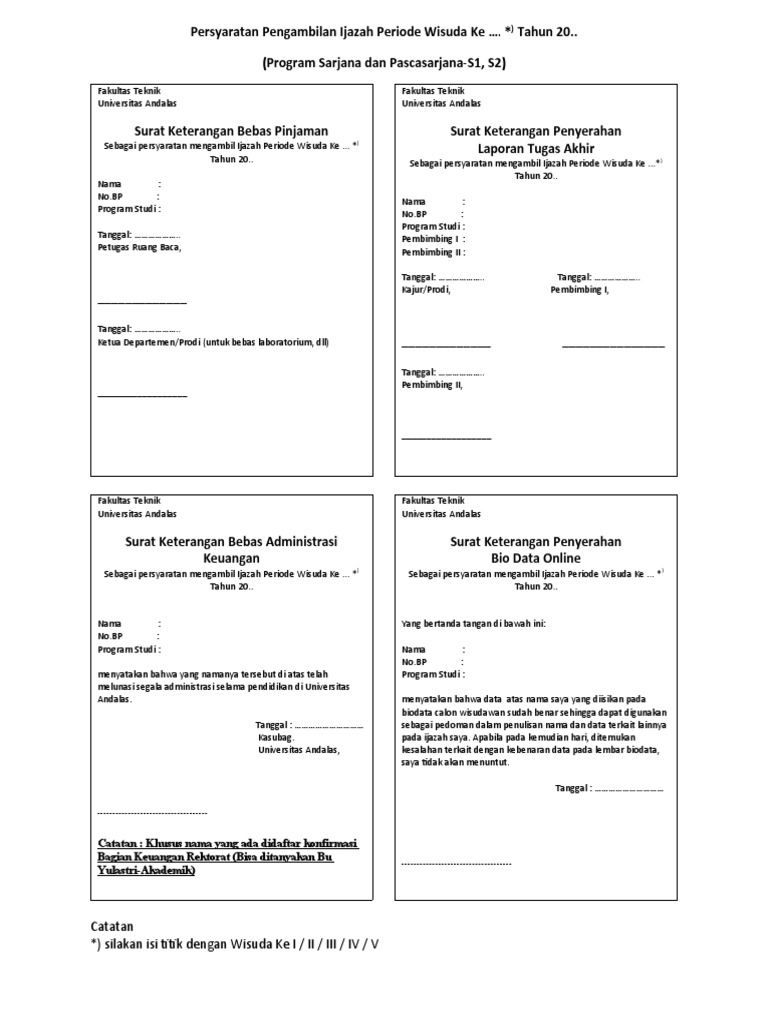 Surat Keterangan Bebas Administrasi | PDF