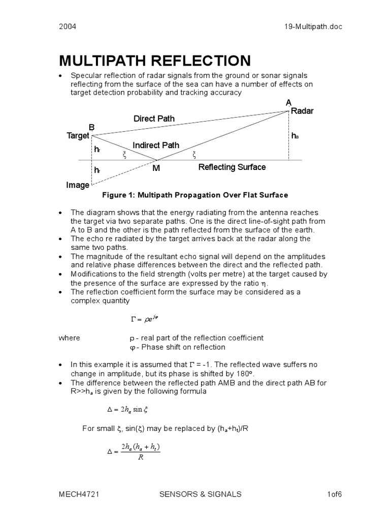19 Multipath | PDF | Radar | Reflection (Physics)