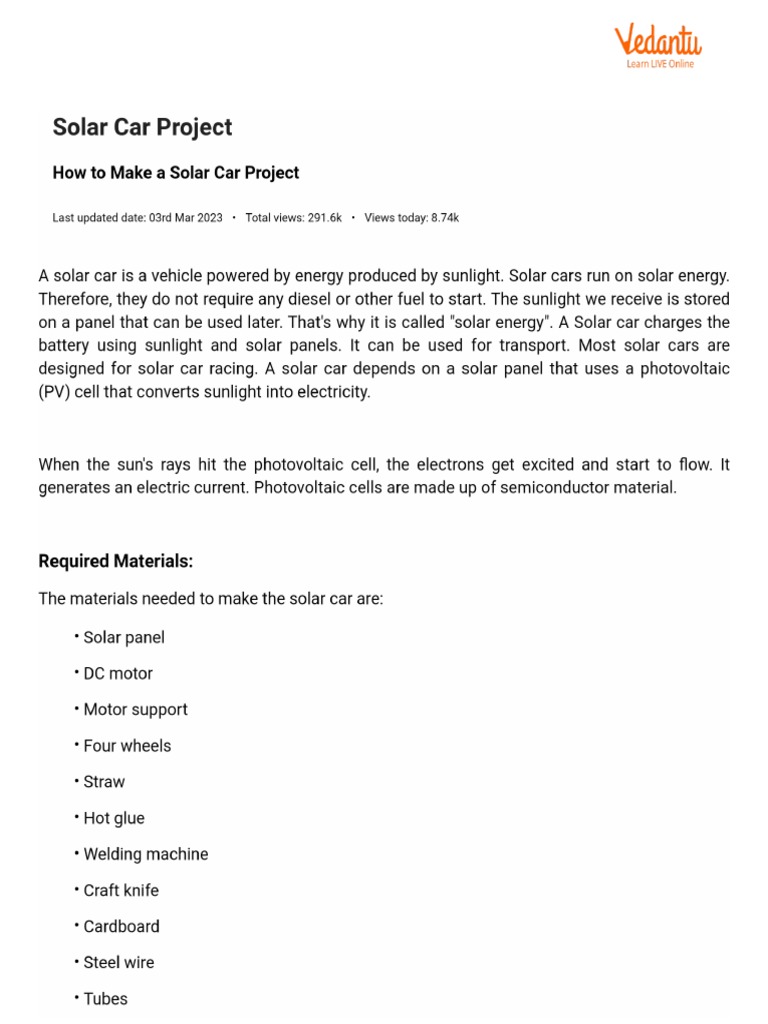 Solar Car Project | PDF