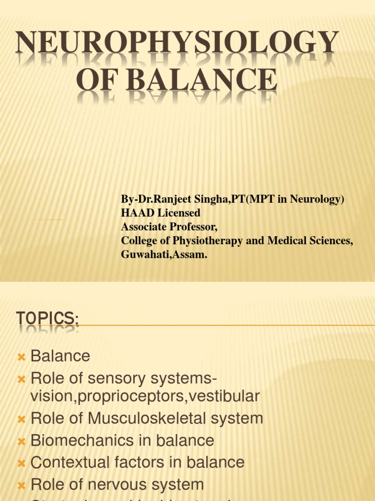 Neurophysiology of Balance Explained | PDF | Balance (Ability ...