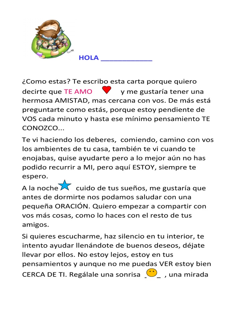 4 A Hola Carta de Mi Amigo Jesús | PDF