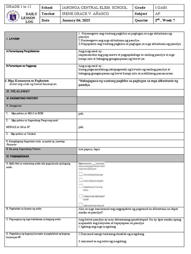 AP 1 WEEK 7 JANUARY420232nd QUARTER 1 | PDF