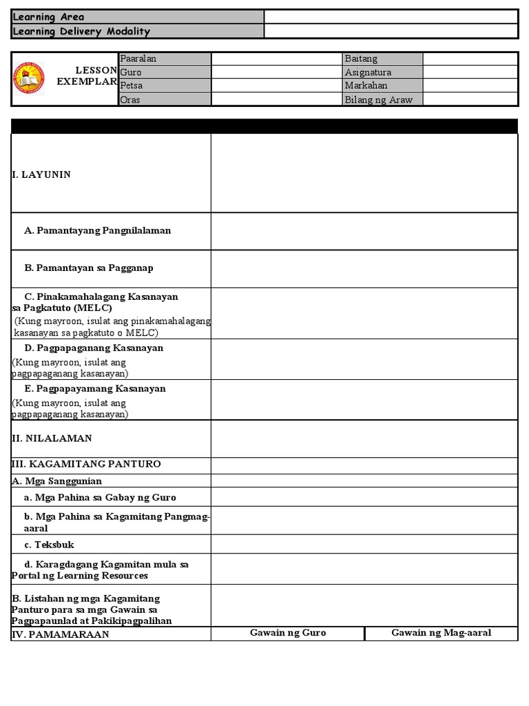 Detailed IDEA Lesson Exemplar TAGALOG | PDF Detailed IDEA Lesson Exemplar TAGALOG | PDF