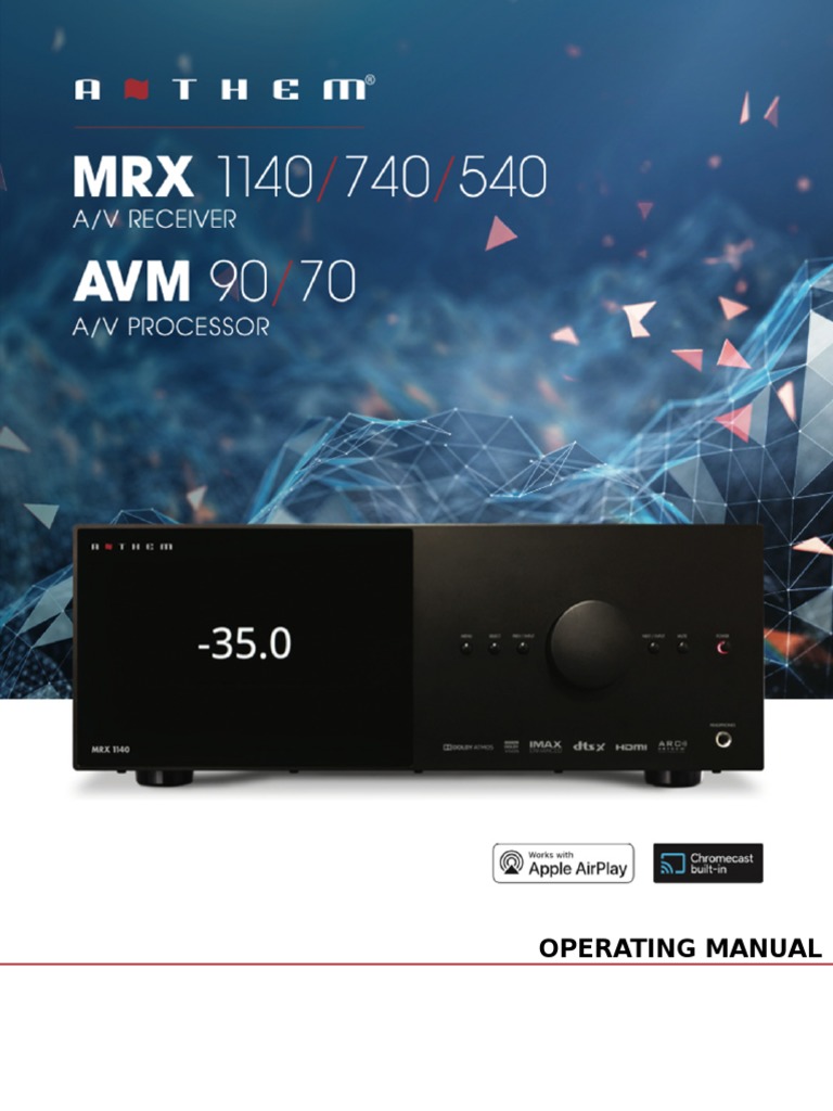 Anthem AVM 70 - 90 Manual | PDF | Hdmi | Loudspeaker