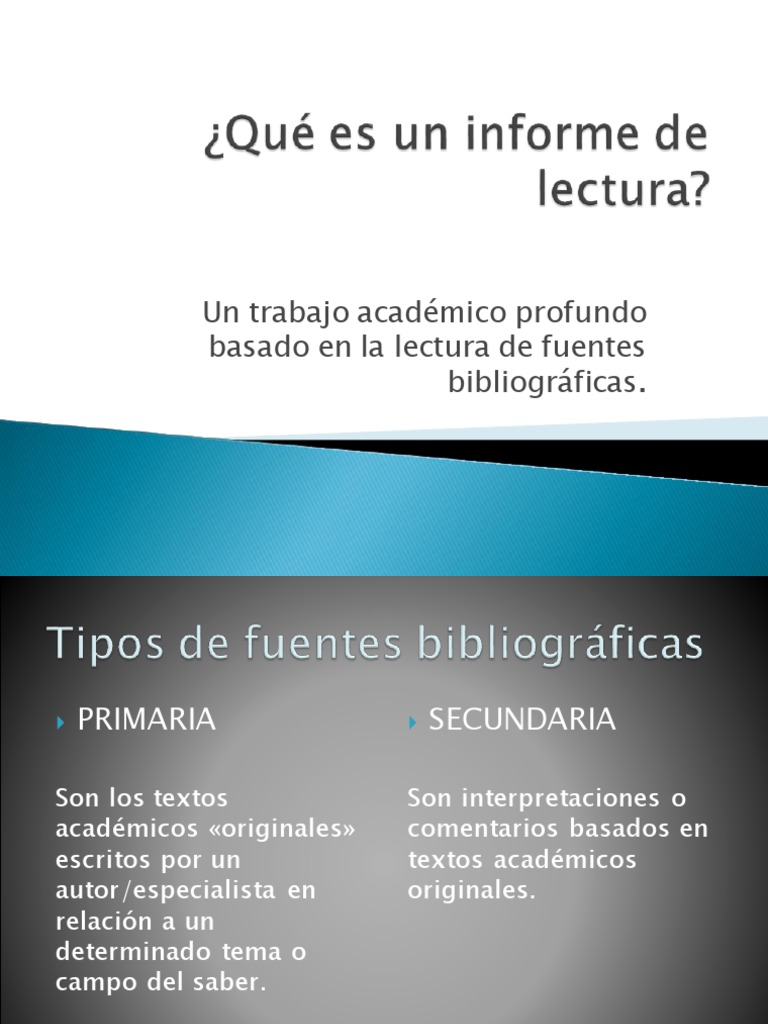 Qué Es Un Informe de Lectura | PDF