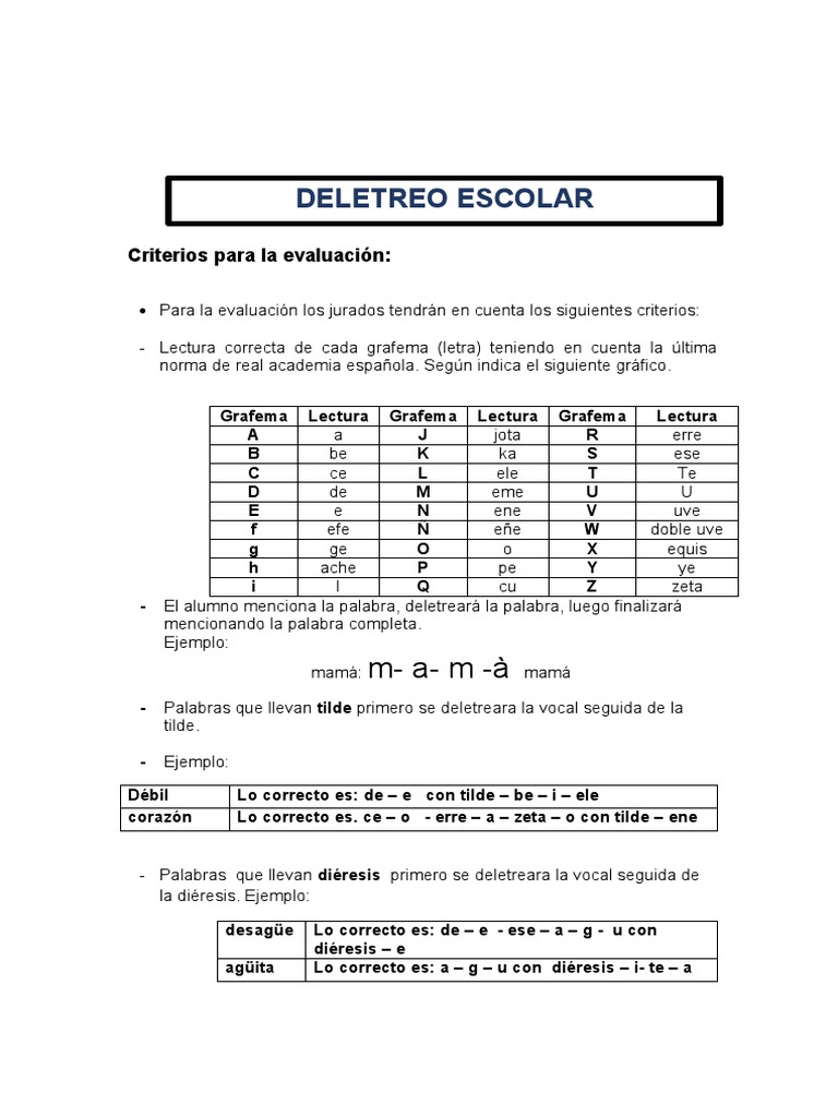Criterios de Deletreo Escolar Efectivo | PDF