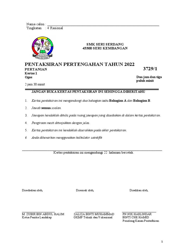 Soalan Pertanian PPT Ting 4 2022 | PDF