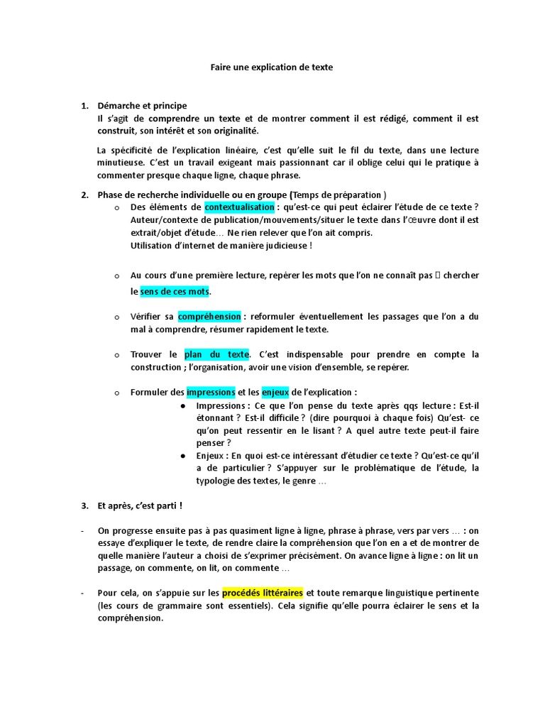 L'explication Linéaire | PDF
