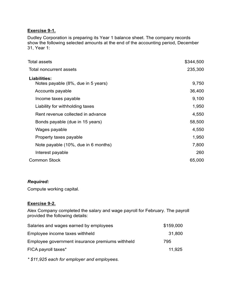 2 Libby 9e Guided Examples Chapter 9 Exercises | PDF | Payroll Tax | Taxes