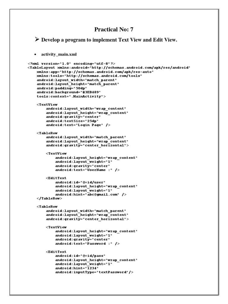Practical No 07 Pdf Android Operating System System Software