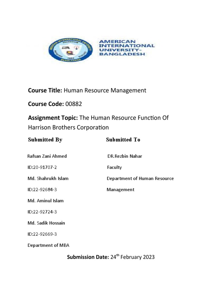 HR Assignment | PDF | Human Resources | Human Resource Management