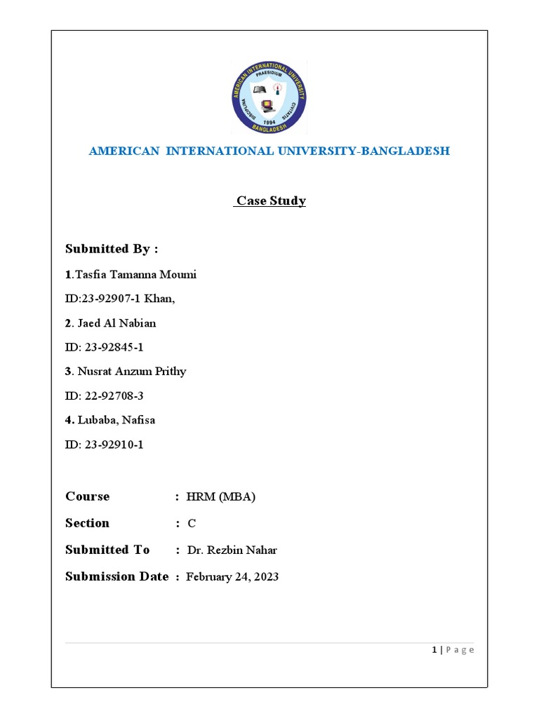 HRM Case Study 2 | PDF | Human Resource Management | Employee Retention