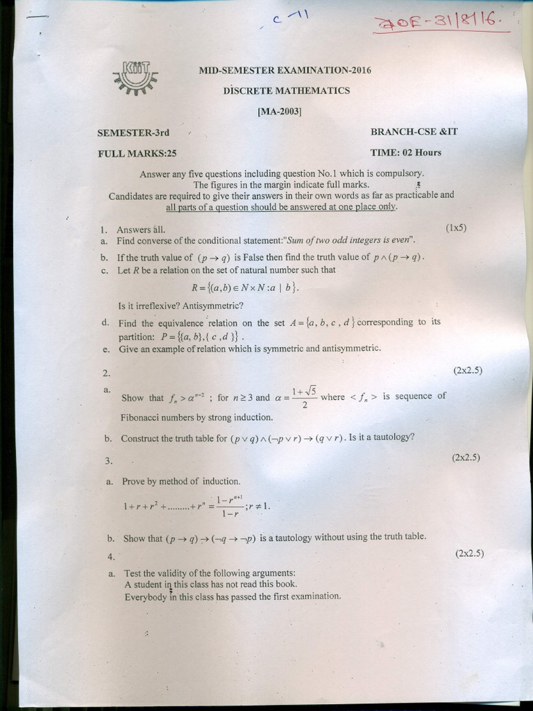 2016 Kiit Question Paper Dbms | PDF