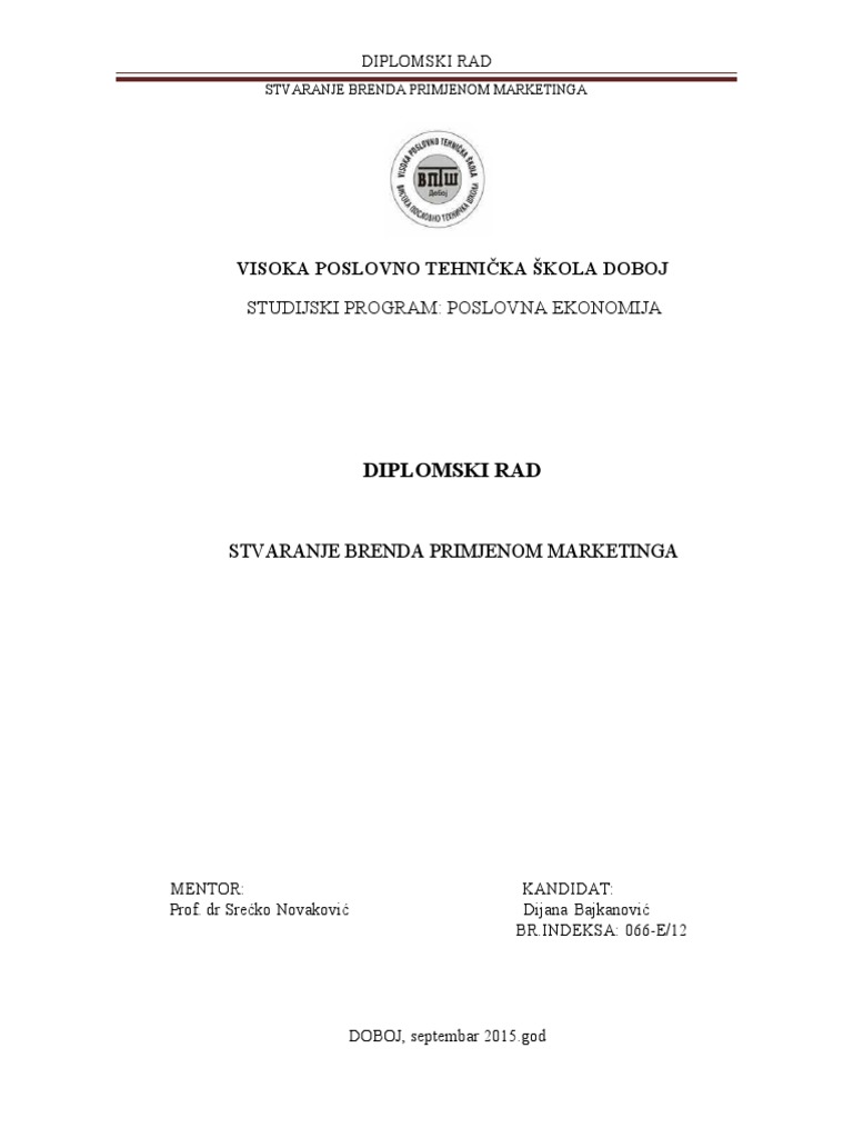 Dijana Stari Diplomski | PDF