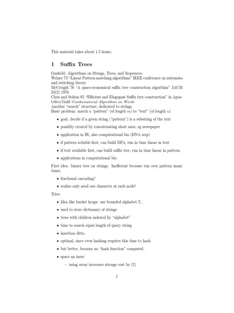 Suffix Trees Pdf Algorithms And Data Structures Computer Programming
